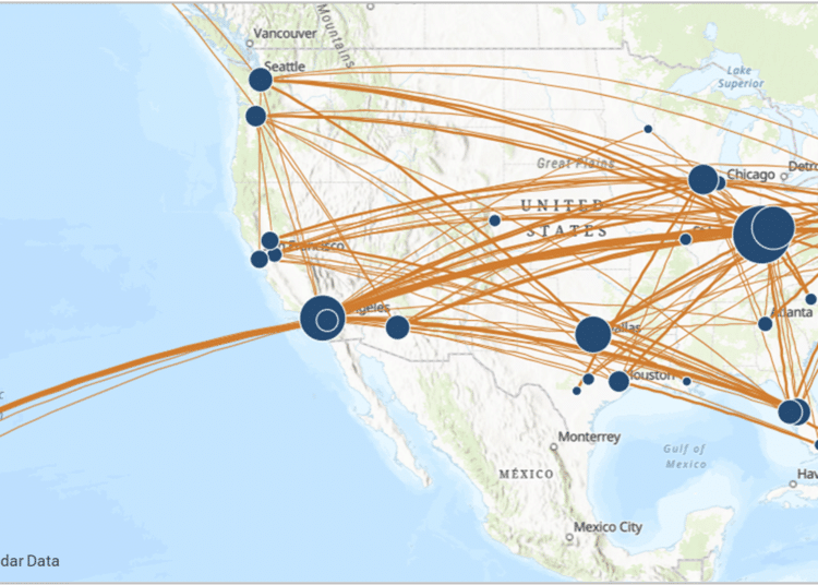 Amazon Prime Airline Route Map